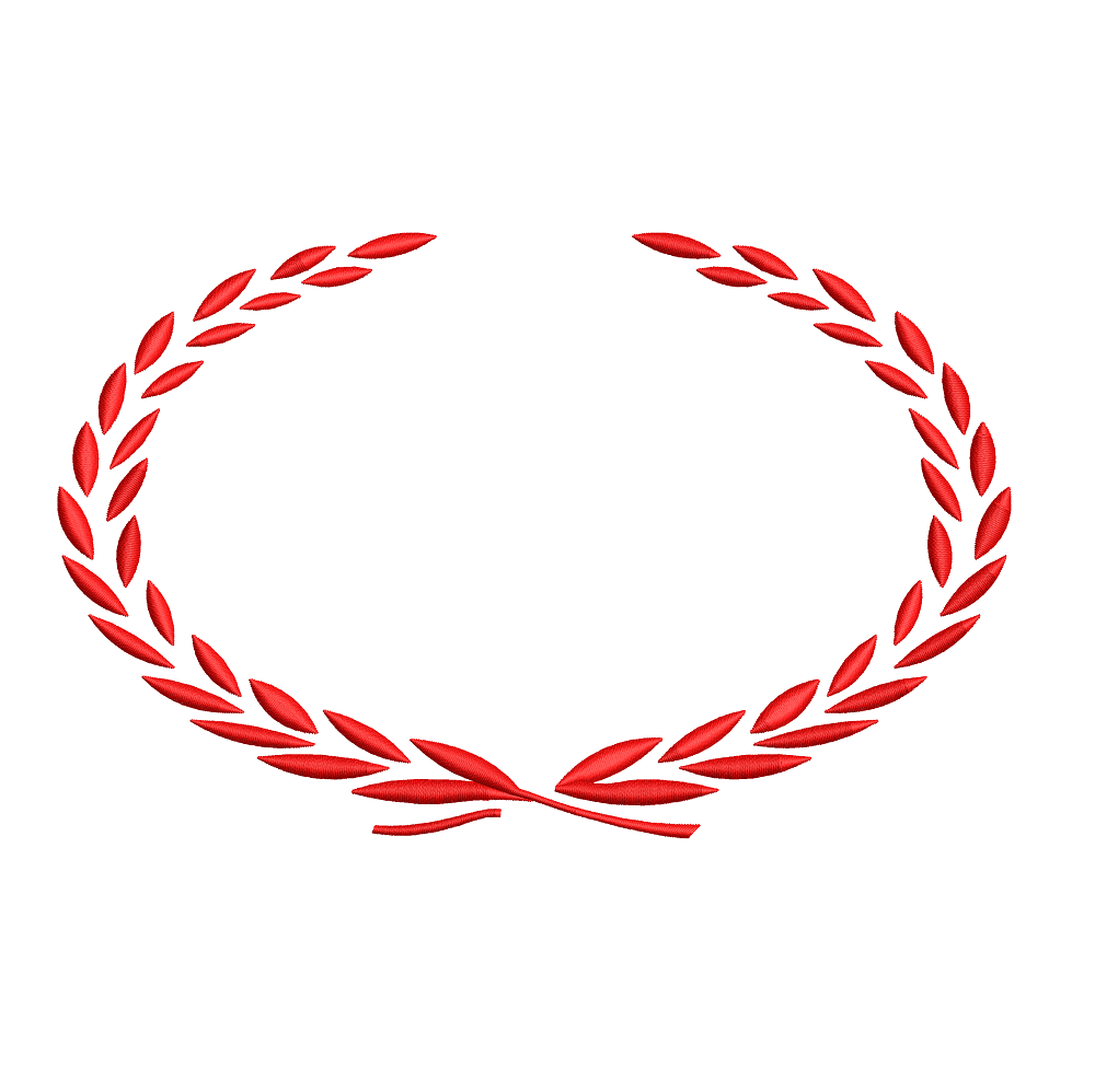 Red laurel wreath embroidery design and minimal embroidery artwork ...