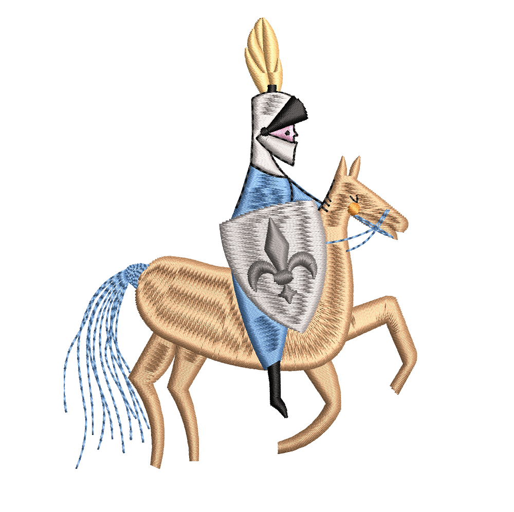 Horse soldier knight embroidery design 34f