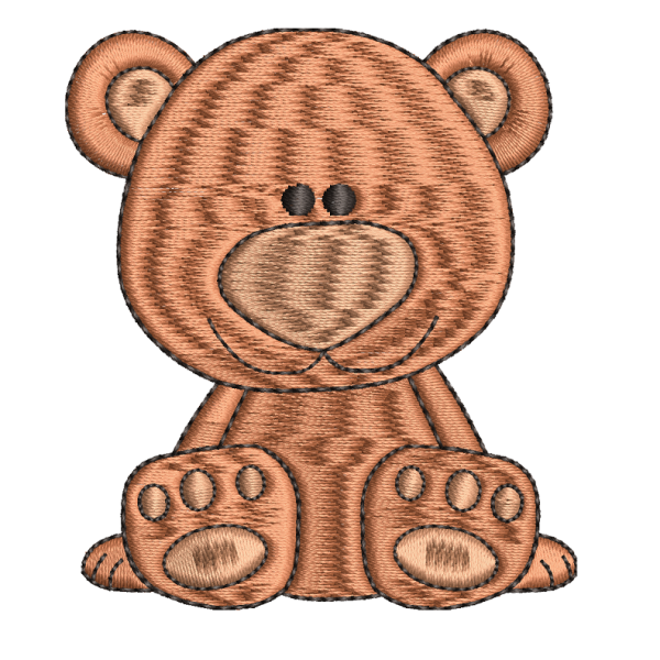 Cute brown teddy bear figure embroidery pattern and embroidery design ...