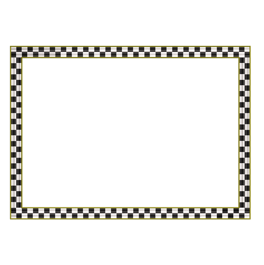 Checkered rectangular frame embroidery design and embroidery artwork ...