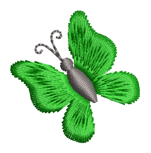 Yeşil kelebek figürlü nakış deseni ve sade kanatlı nakış tasarımı ...