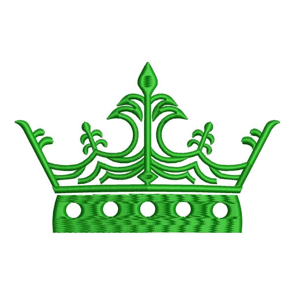 Gothic crown embroidery design and symmetrical linear stitch art - TAC33F