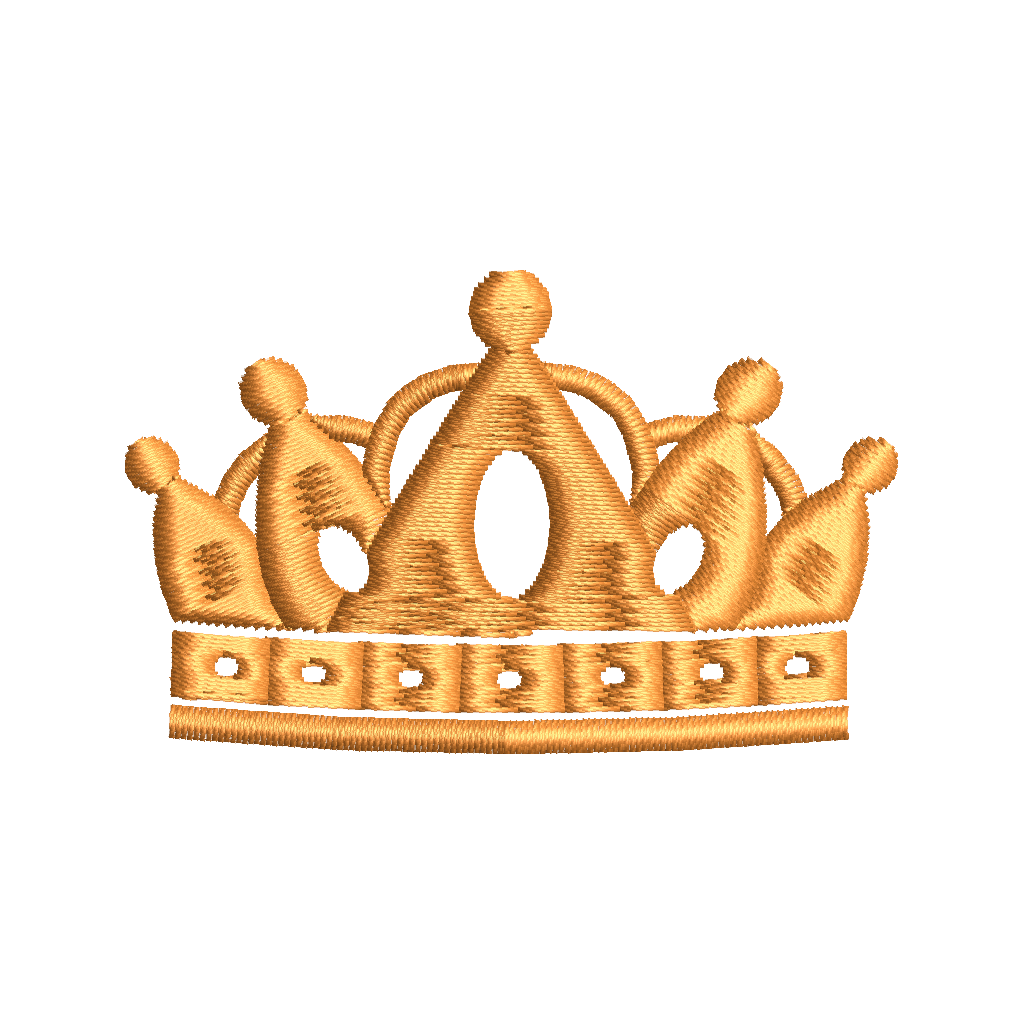 Golden royal crown embroidery design and symbolic artwork - TAC39F